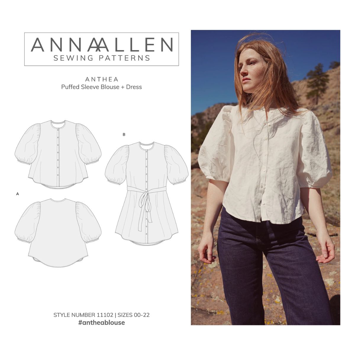 Anna Allen Anthea Blouse And Dress Sewing Pattern PDF – Guthrie & Ghani
