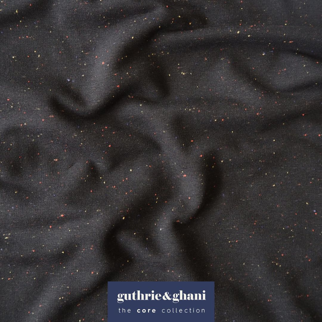 Cosy Colours Black Multi Fleck Fleece Sweatshirt Fabric – Guthrie & Ghani