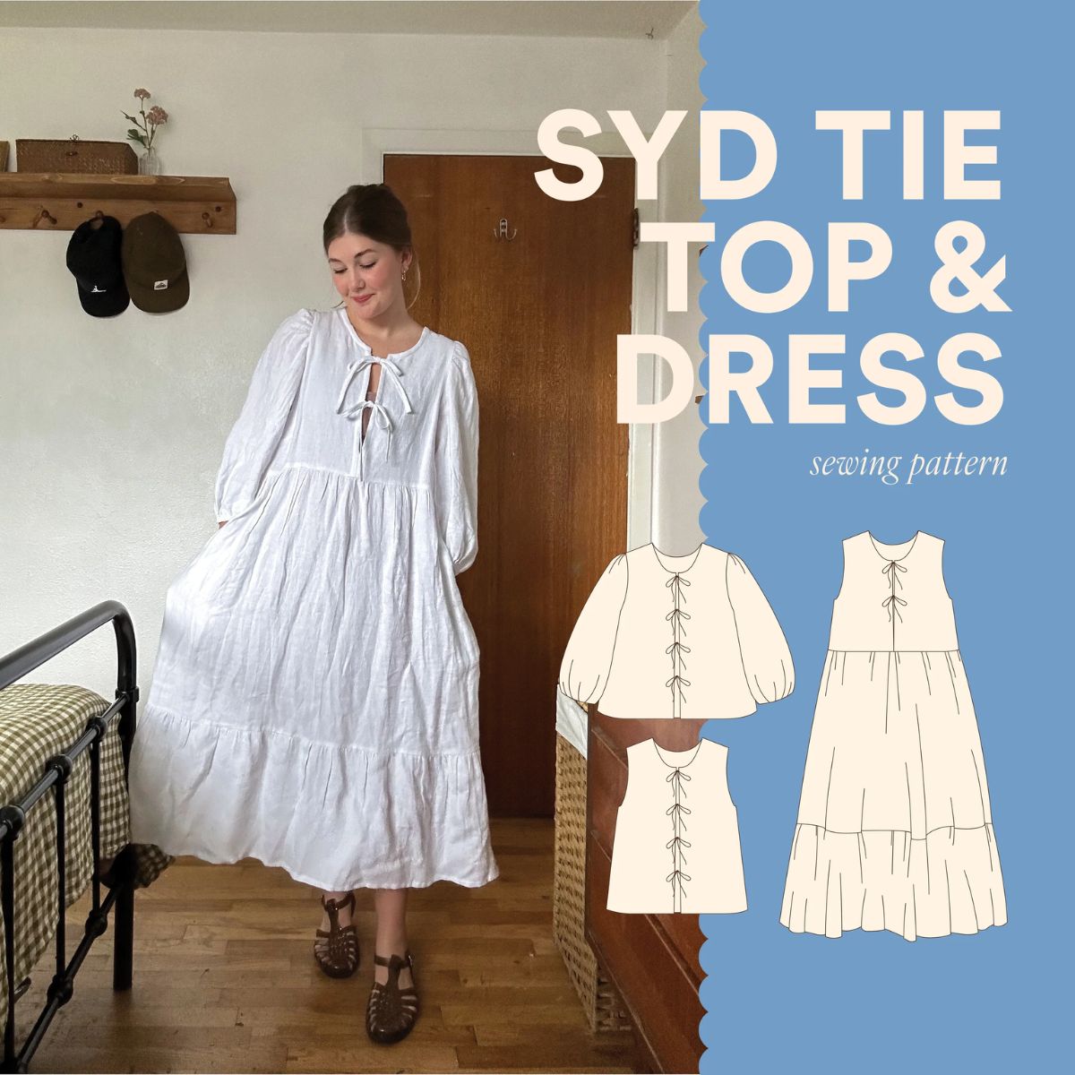 Syd Graham Syd Tie Top And Dress Sewing Pattern PDF – Guthrie & Ghani