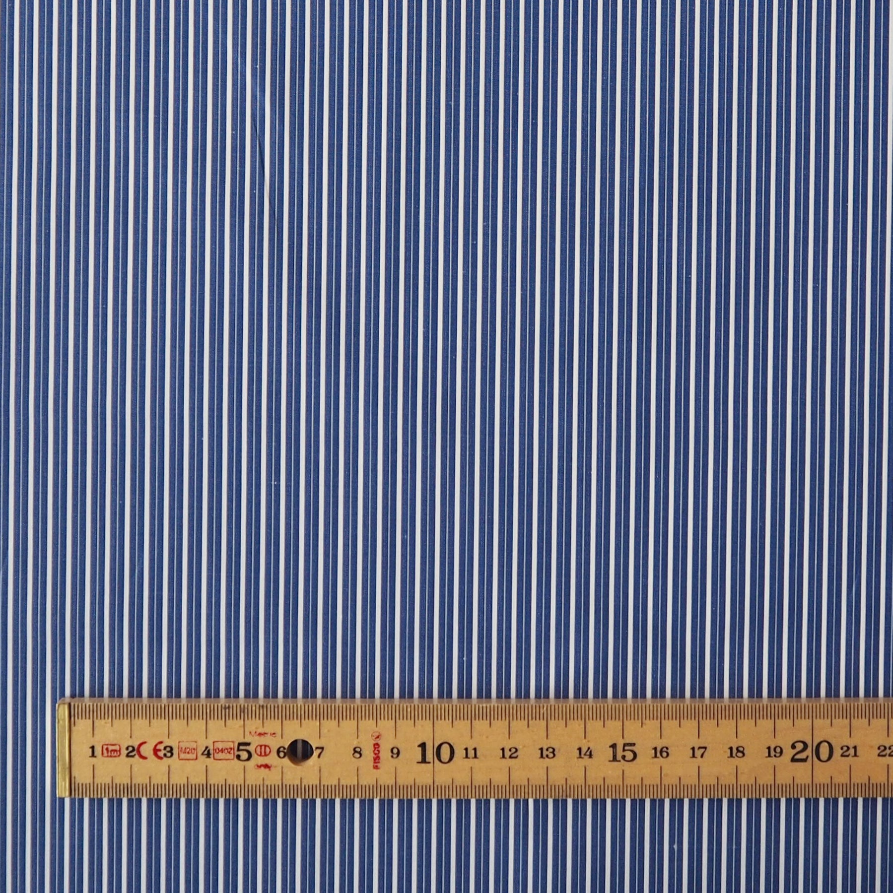 Royal Blue Stripe Italian Cotton Fabric | Guthrie & Ghani