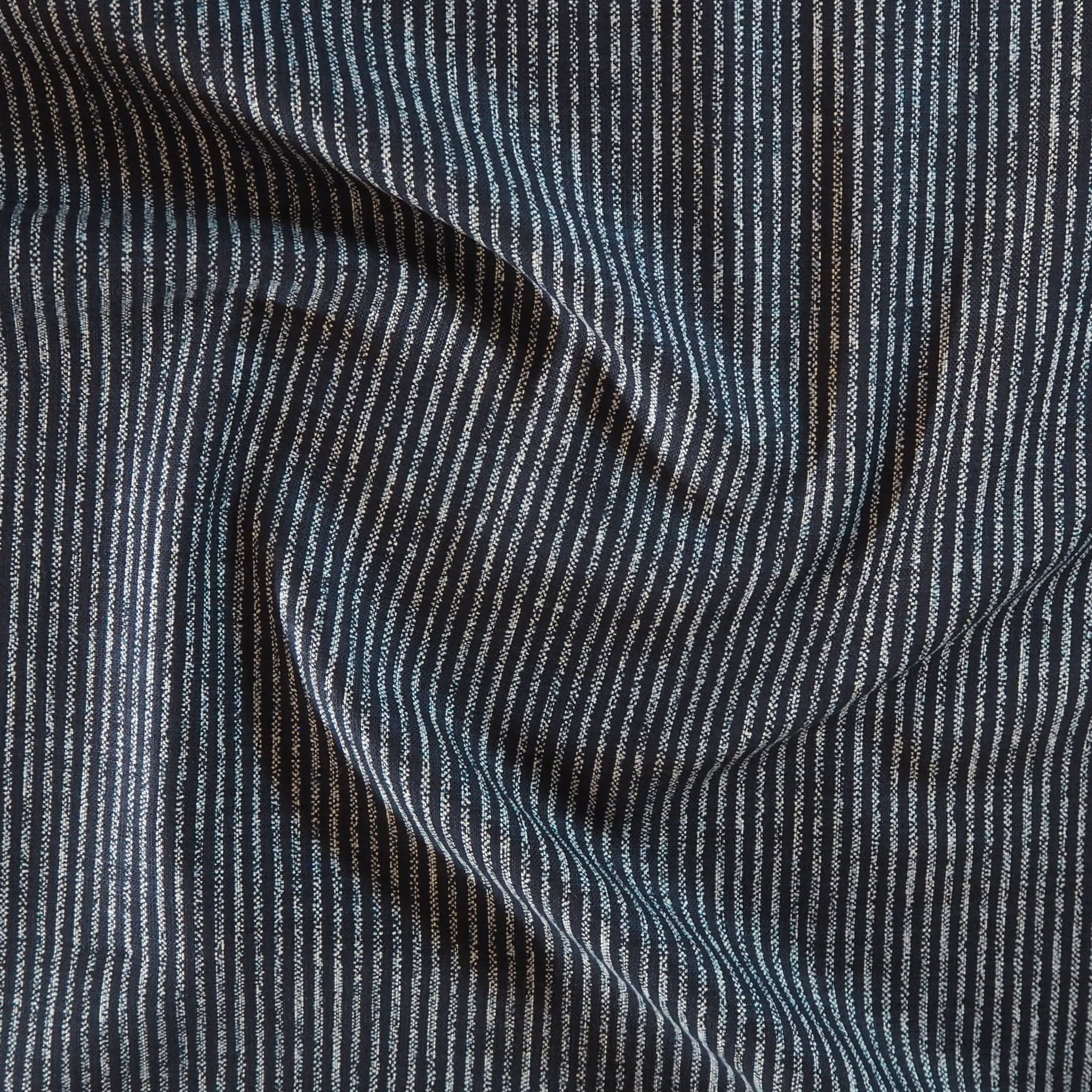 Sevenberry Mottled Stripes On Indigo Cotton Fabric – Guthrie & Ghani