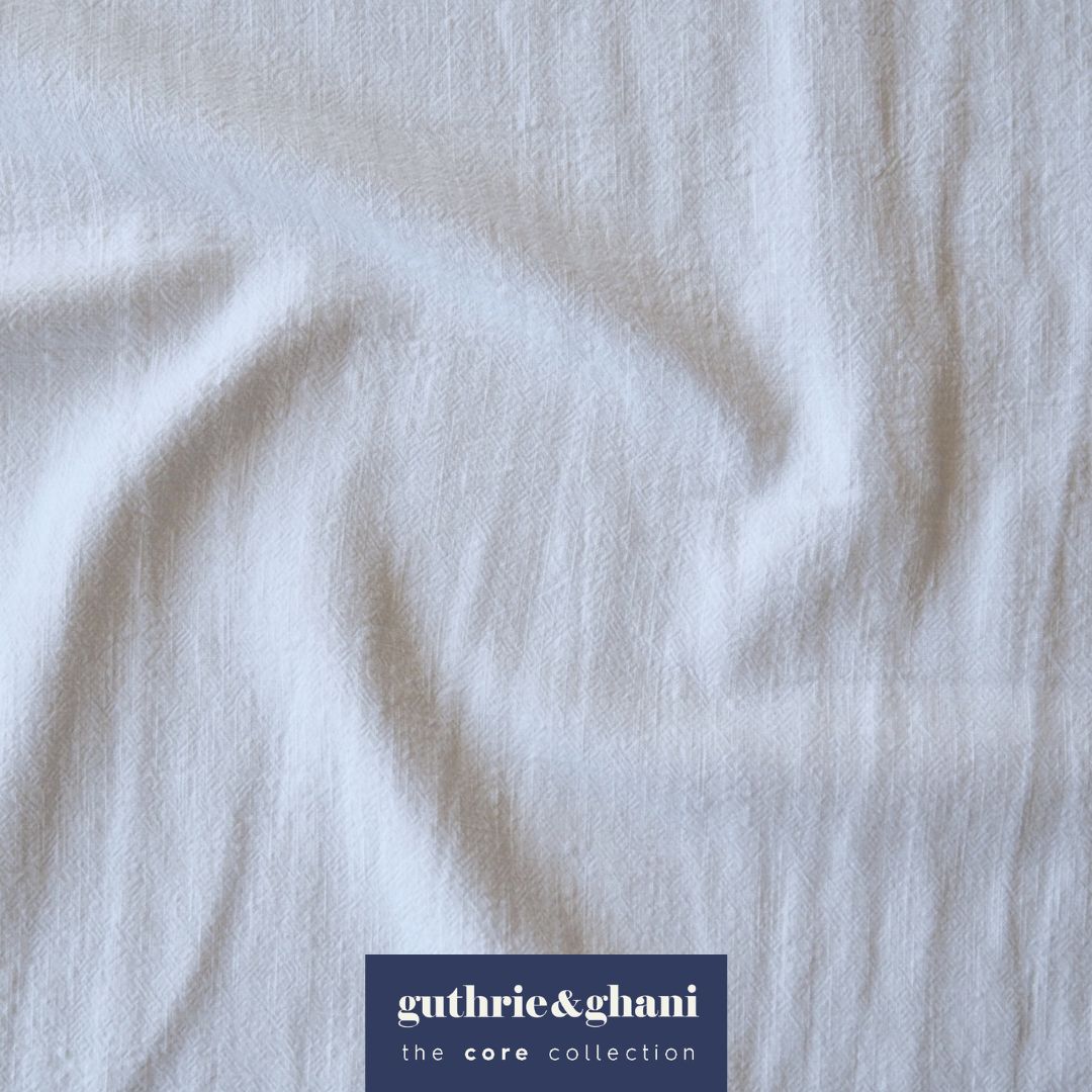 White Textured Ramie Linen Blend Fabric – Guthrie & Ghani